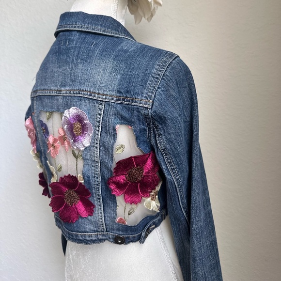 Jackets & Coats | Upcycled Floral Denim Jacket | Poshmark